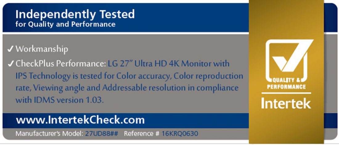 Intertek Quality Performance Mark – LG NEWSROOM